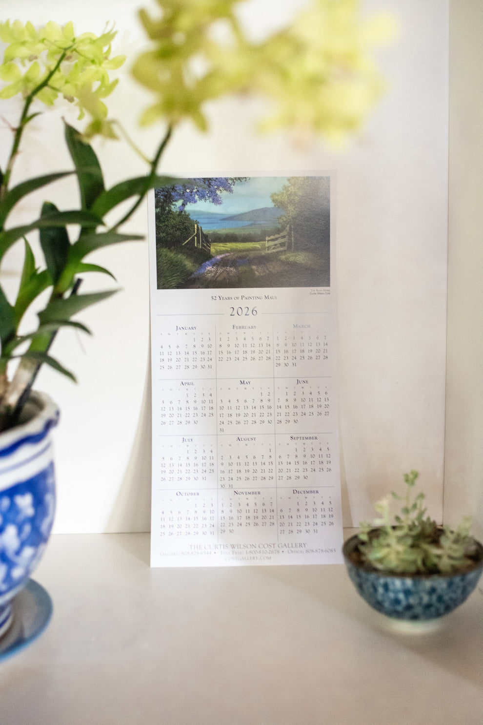2026 Year-at-a-Glance Hawaii Art Calendar – Curtis Wilson Cost Gallery